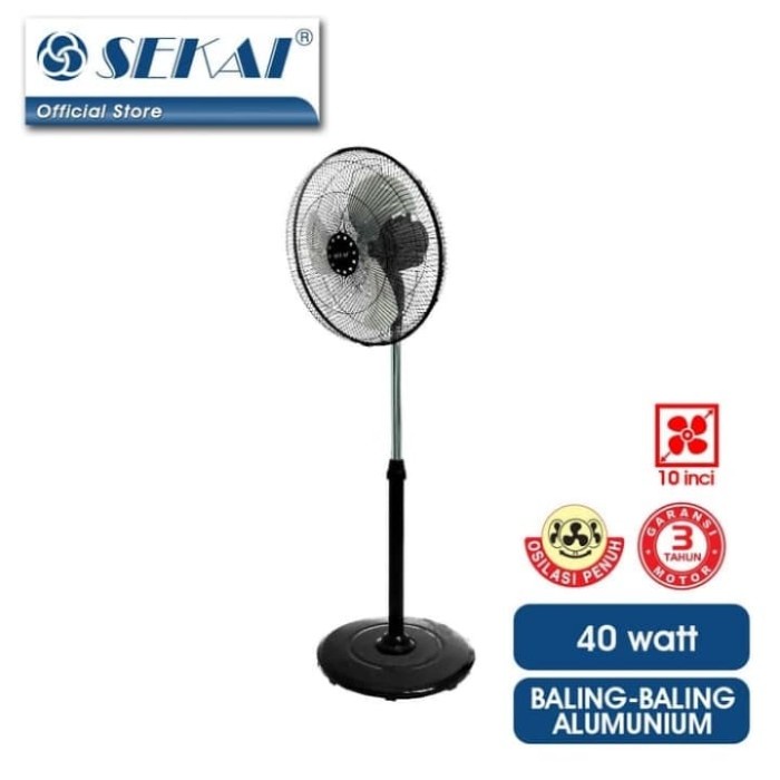 Jual Sekai Kipas Berdiri HSN 1038 PO - Stand Fan 10 inch Besi | Shopee ...