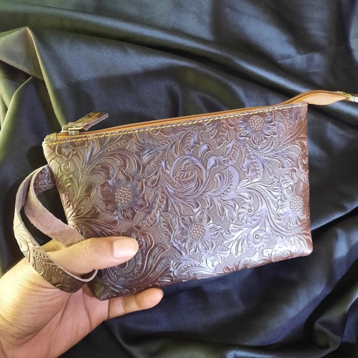 Jual POUCH MOTIF BATIK KULIT ASLI | Shopee Indonesia