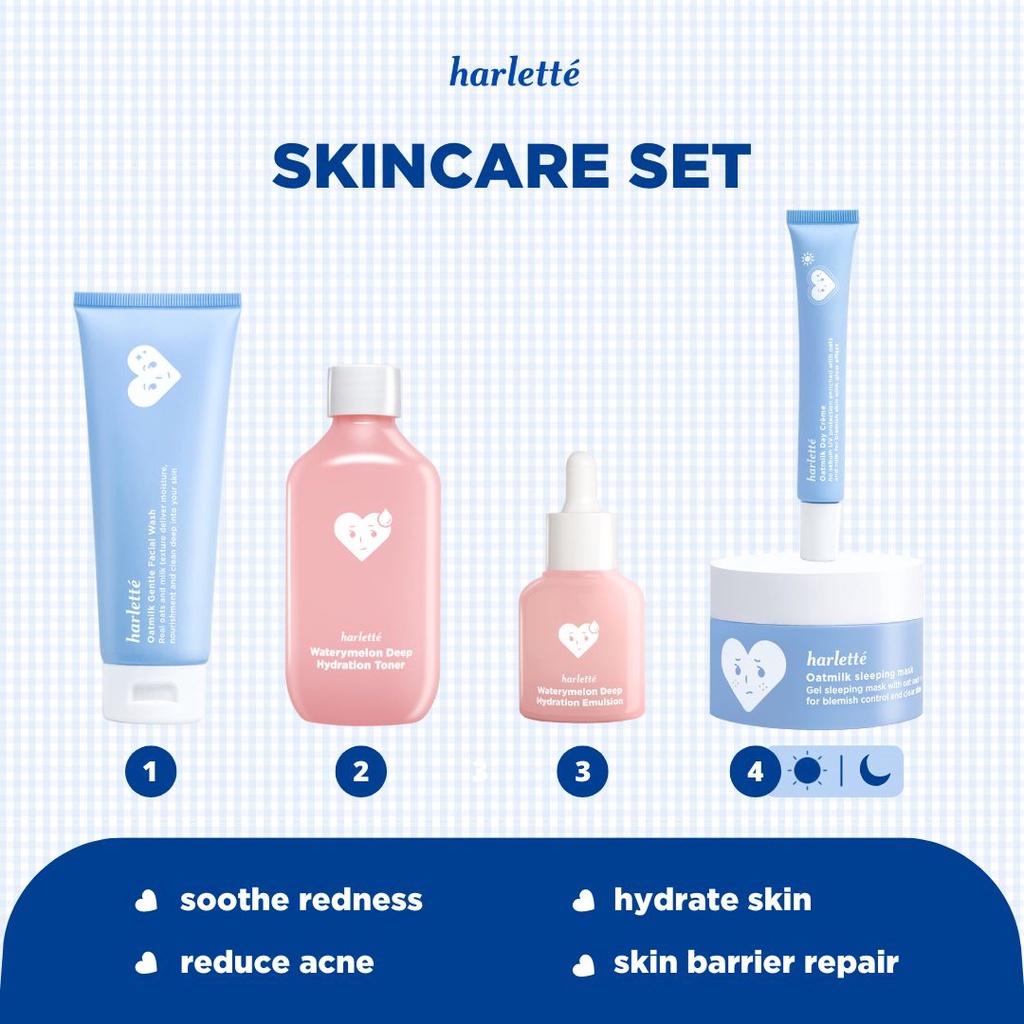 Jual 【COD】 Harlette Skincare Set untuk Pejuang Kulit Sehat || Oat ...