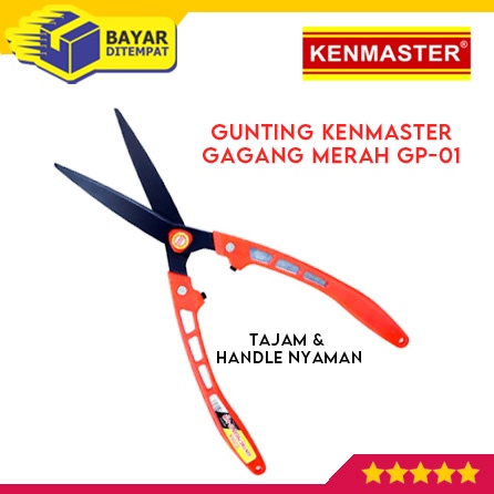 Jual Kenmaster Gunting Dahan Rumput Gagang Merah GP01 | Shopee Indonesia