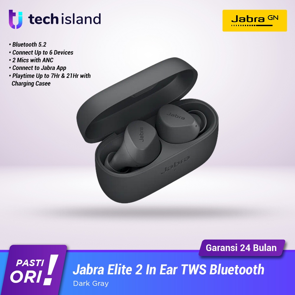 Jual Jabra Elite 2 TWS True Wireless Stereo Earphone Earbuds Bluetooth ...