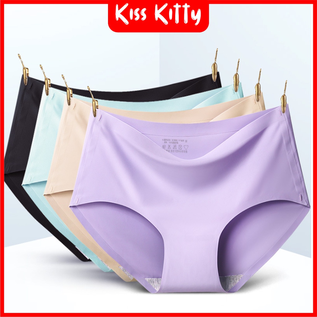 Jual Celana Dalam Wanita Seamless Tanpa Jahitan Anti Nyeplak Ice Silk CD Wanita | Shopee Indonesia