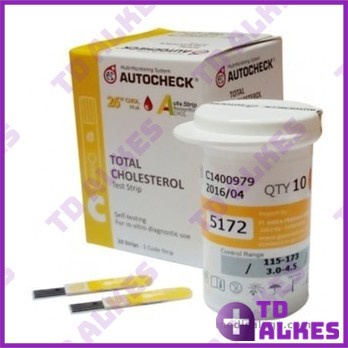 Jual Strip Cholesterol Autocheck Kolesterol Cek Test Refill Isi 10 ...