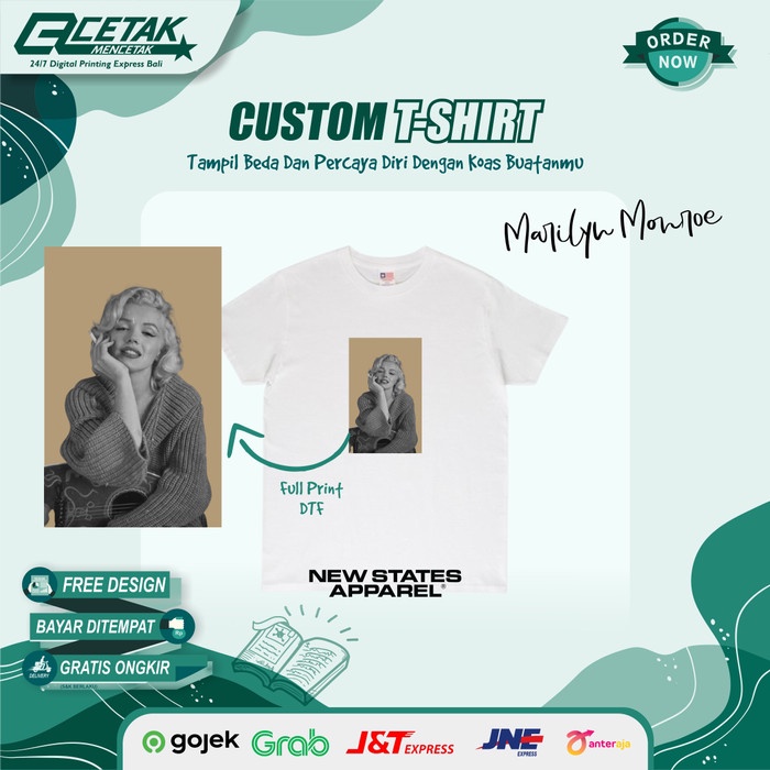Jual Kaos Tshirt Baju Polos Custom Sablon Print DTF A4 New States ...