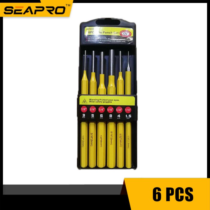Jual Pin Punch Set Punch and Chisel Set 6 Pcs/12 Pcs - 6 Pcs SEAPRO ...