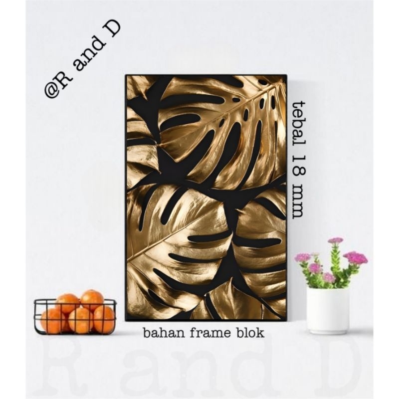 Jual Poster gambar daun, Hiasan dinding bingkai kayu ukuran A4 gambar ...