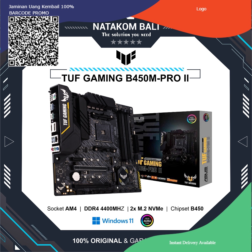 Jual MOTHERBOARD ASUS TUF GAMING B450M-PRO II | Shopee Indonesia