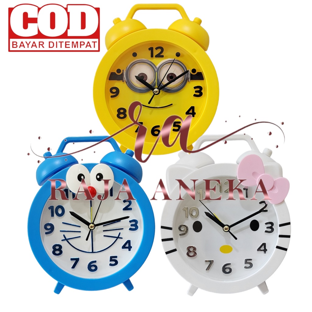 Jual Jam Beker Minion Hello kitty Doraemon Lucu Banget Ukuran besar ...