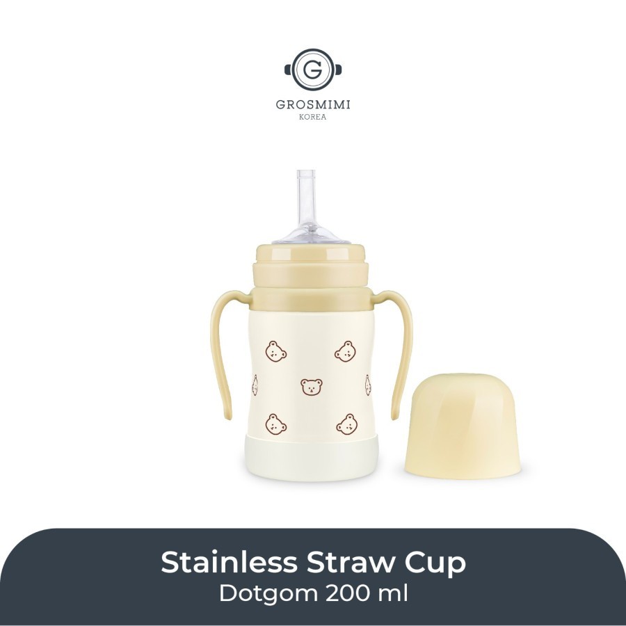 Jual Grosmimi Stainless Straw Cup 200ml Dotgom/Butter | Shopee Indonesia