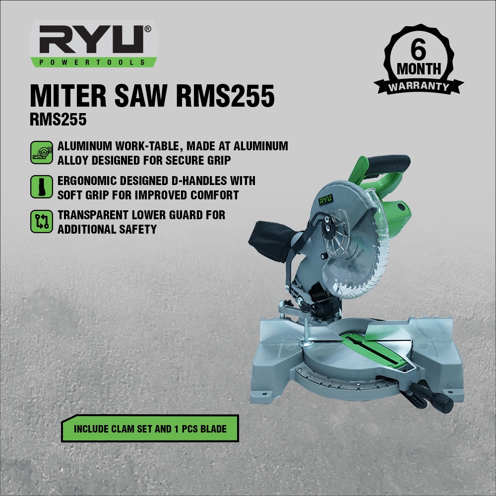 Jual RYU MITER SAW RMS255 - MITER SAW 10 INCH - PESIN POTONG ALUMINIUM ...