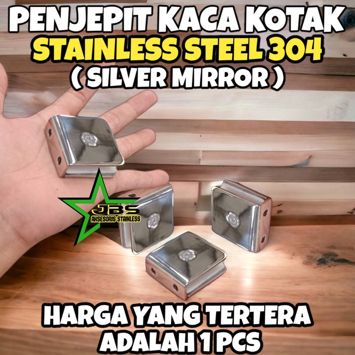 Jual PENJEPIT KACA KOTAK STAINLESS SS 304-GLASS CLIP/BRACKET KACA GD27 ...
