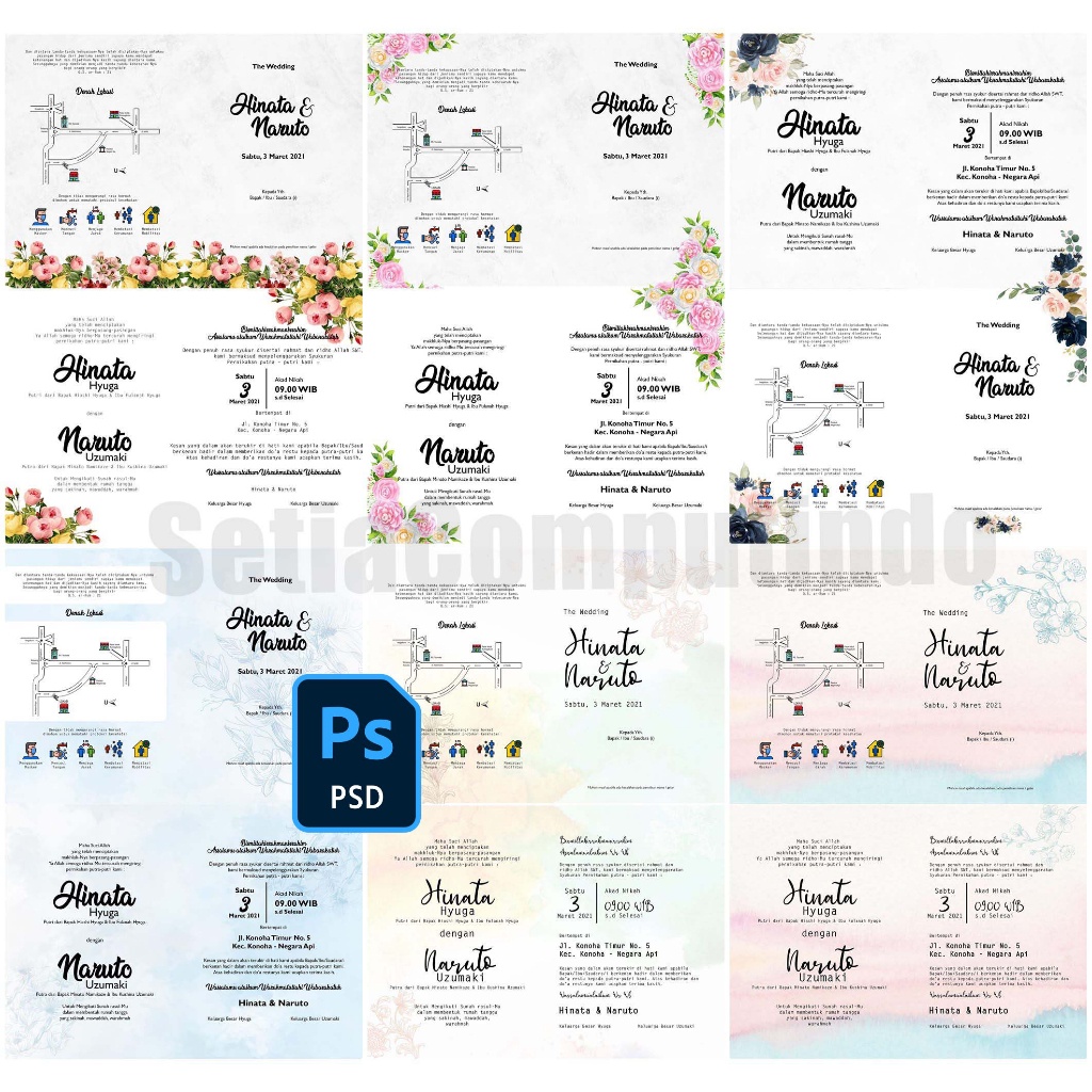 Jual V2. Template Undangan Pernikahan PSD atau Photoshop | Shopee Indonesia