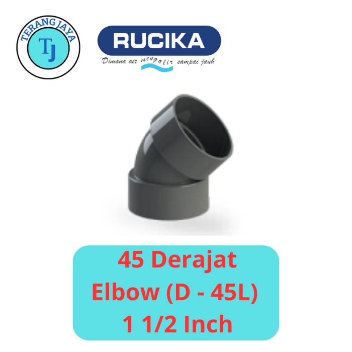 Jual ELBOW 45 DERAJAT (D-45L) 1,5" INCH RUCIKA - KNEE SAMBUNGAN FITTING PIPA | Shopee Indonesia
