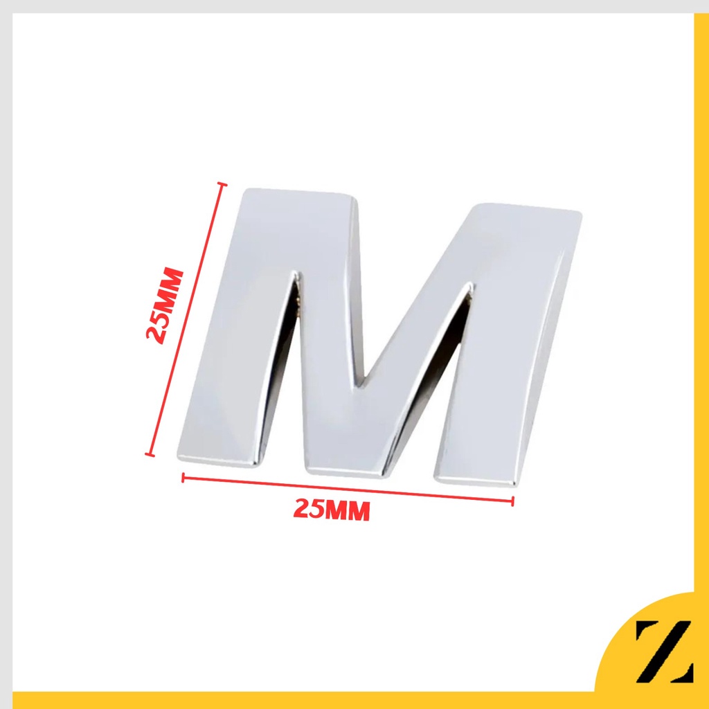 Jual Emblem Abjad Huruf Angka Sticker Stiker Tempel Body Mobil Logo A-Z ...