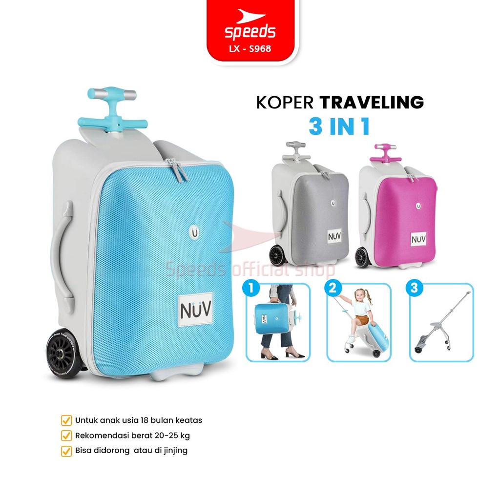 Jual Koper Tunggang Anak 3in1 Stroller Travelling Luggage Dorong ...