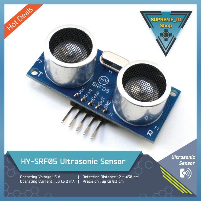 Jual Ultrasonic Precision Proximity Sensor HY-SRF05 (4.5-5V) | Arduino -KEI80 | Shopee Indonesia