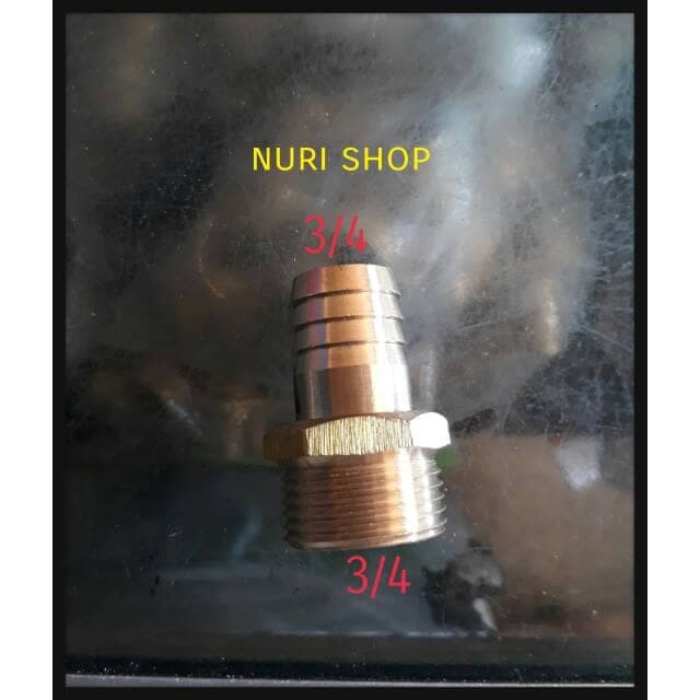 Jual Neple Selang/ Nepel/ Sambungan Selang Kuningan 3/4 x 3/4 | Shopee ...