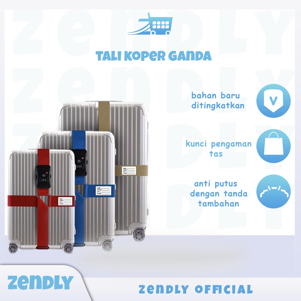 Jual ZENDLY TSA Customs Lock Luggage Cross Straps Straps Seat Belt ...