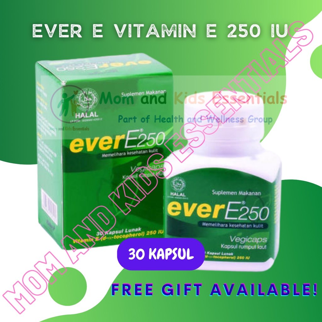 Jual EVER E 250 IU 30 KAPSUL VITAMIN E KAPSUL LUNAK | Shopee Indonesia