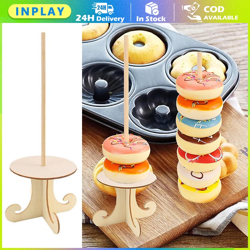 Jual Rak Display Donat Kayu / Donat Stand Holder Kayu / Tatakan Donat ...