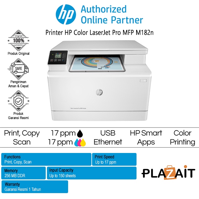 Jual Printer HP Color LaserJet Pro MFP M182n All-in-One | Shopee Indonesia