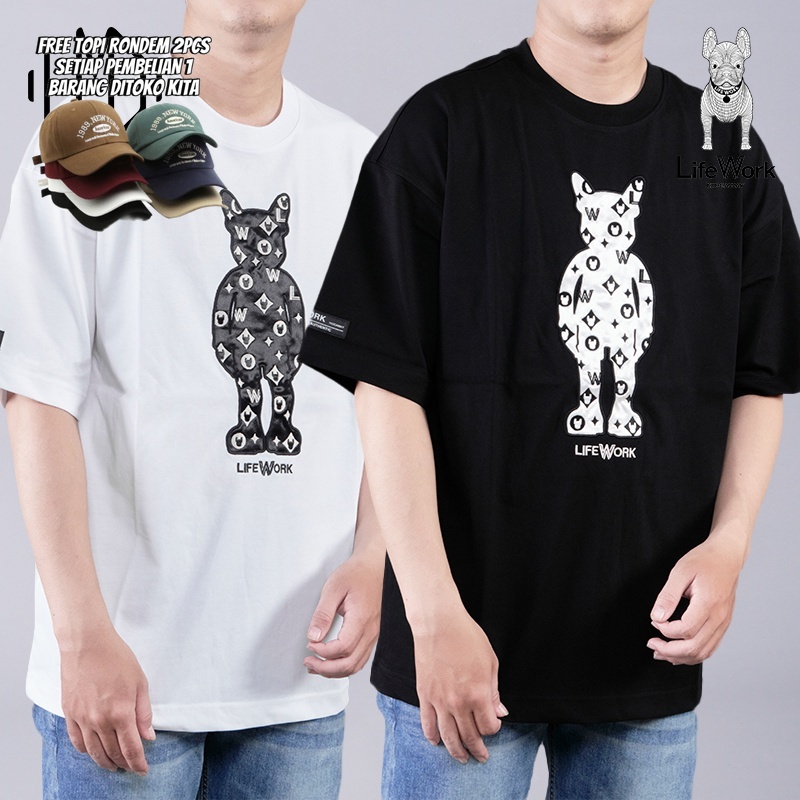 Jual Life Work Korea Embroidered Mono Figure Tee lifework | Shopee ...