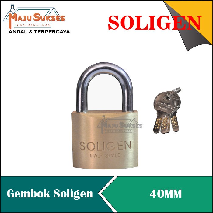 Jual GEMBOK SOLIGEN Besi Kuningan / Solid Brass Soligen - Iron Padlock ...