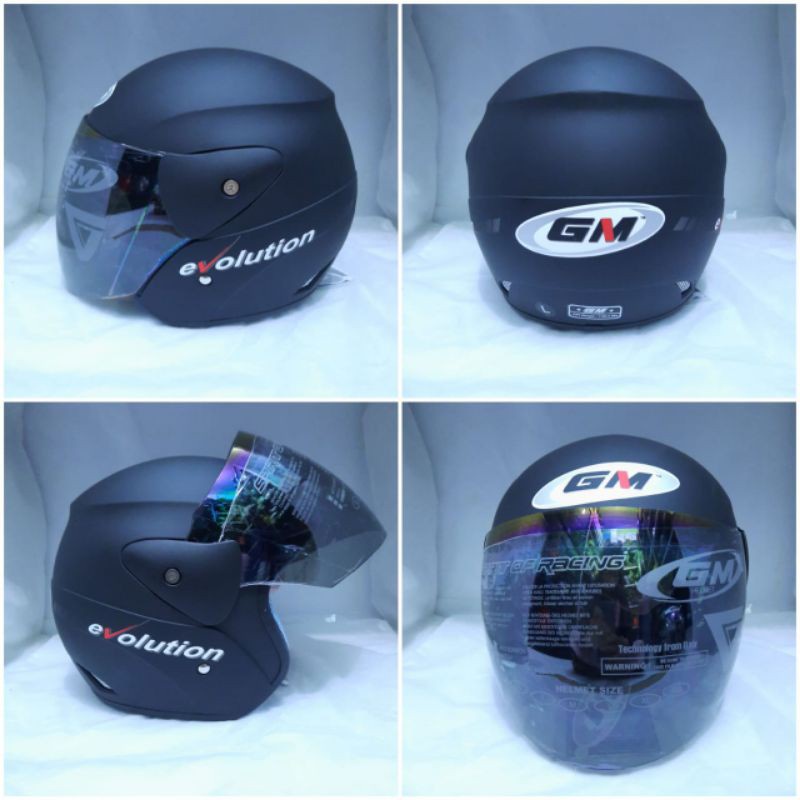 Jual HELM GM EVOLUTION SOLID HITAM DOFF - BLACK DOFF KACA PELANGI Helm ...