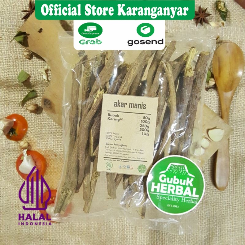 Jual AKAR MANIS KERING 50gr / KAYU LEGI / Liquorice Licorice / JAMINAN ...