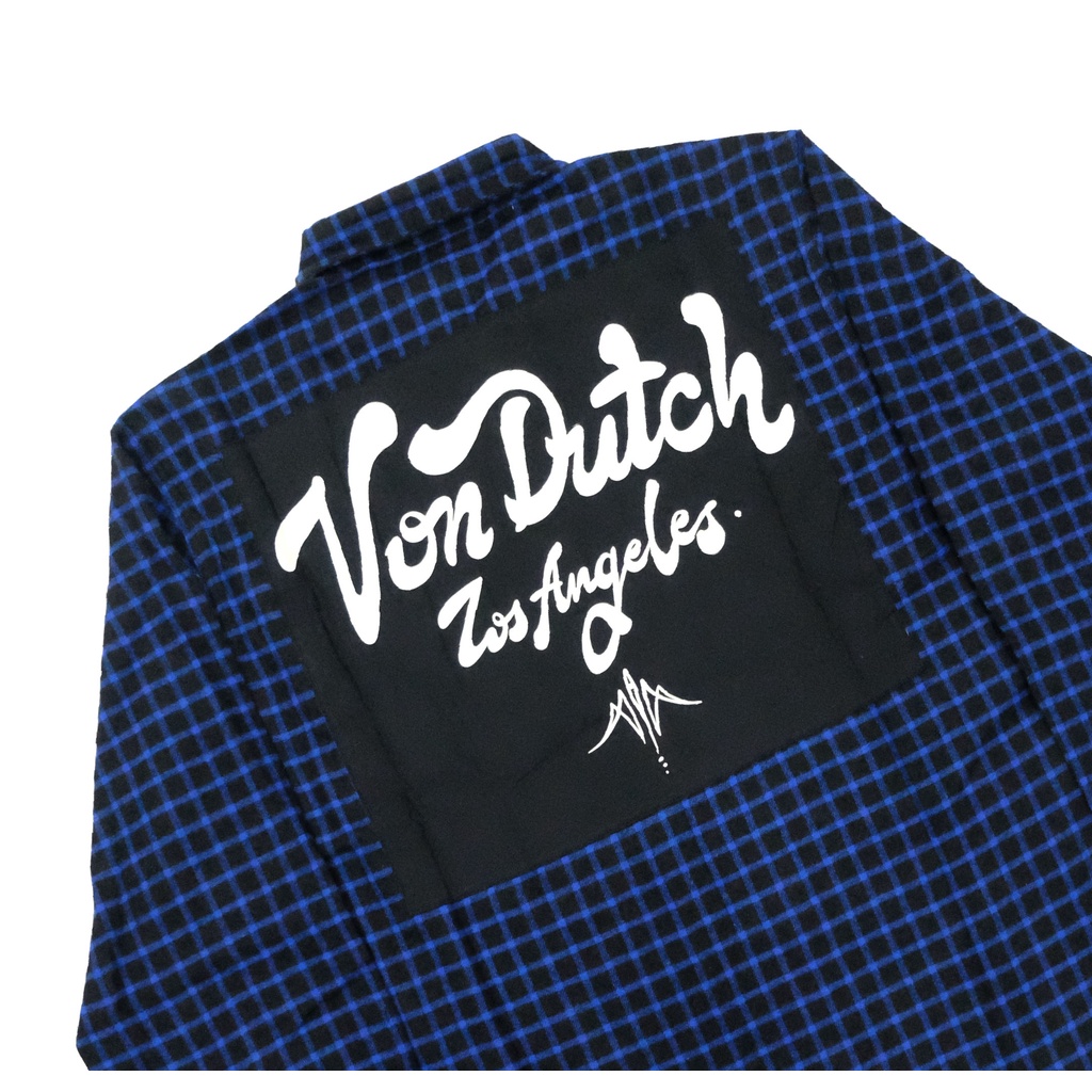 Jual Von Dutch Flannel 0740 Navy Blue | Shopee Indonesia