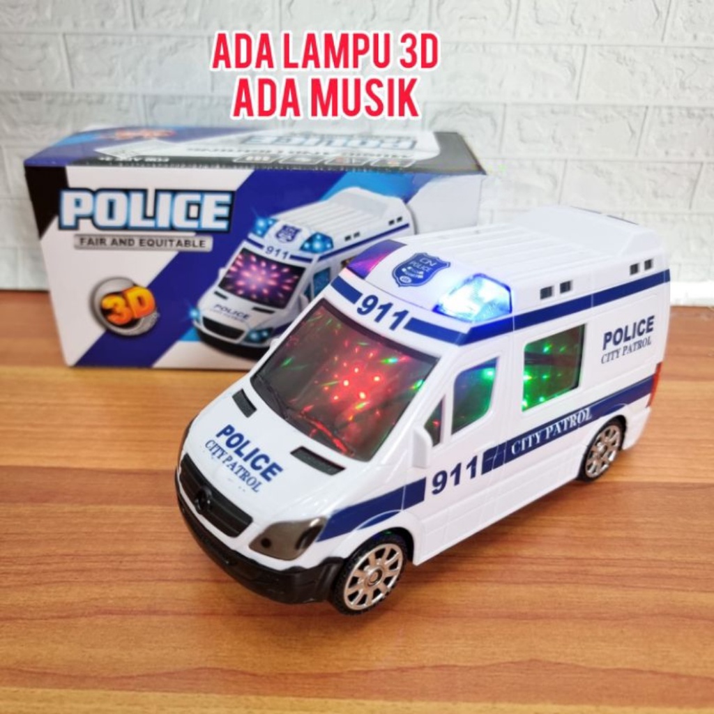 Jual Mainan Anak Mobil Polisi Ambulans Ambulance Lampu Nyala Mobil ...