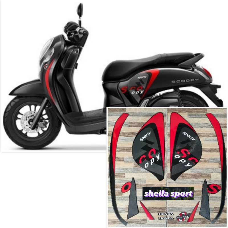 Jual Striping scoopy scopy stiker Honda Scoopy sporty black hitam tahun ...