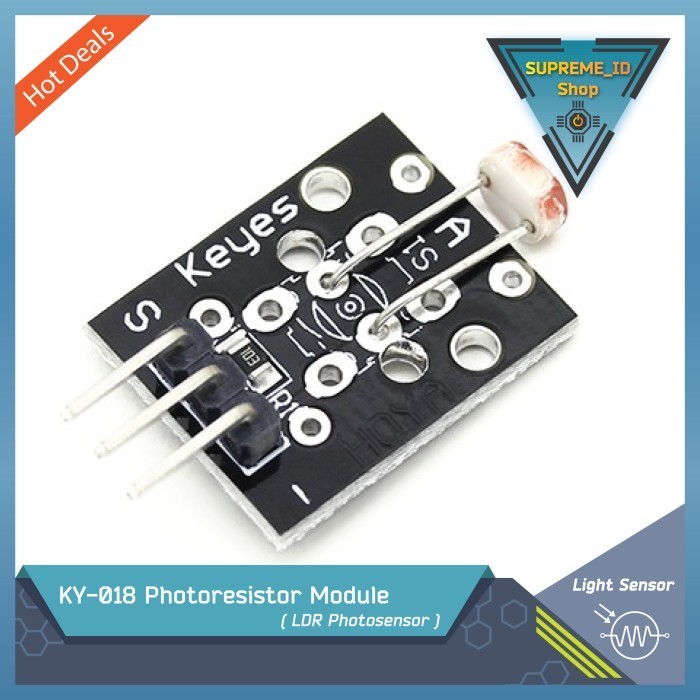 Jual KY018 KY-018 Photoresistor LDR Light Sensor Module for Arduino ...