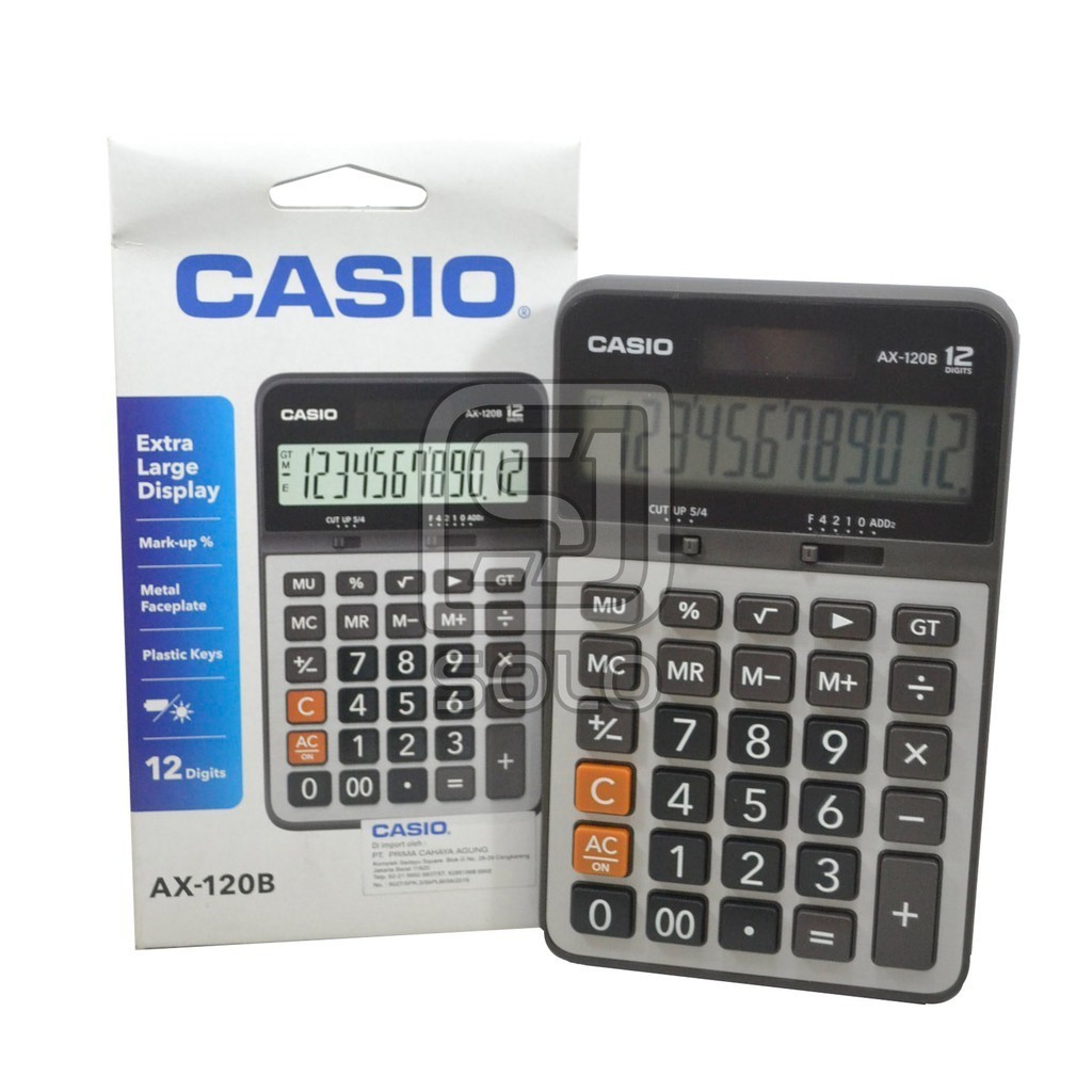 Jual Kalkulator CASIO AX-12B AX-120B Electronic Calculator 12 Digits | Shopee Indonesia