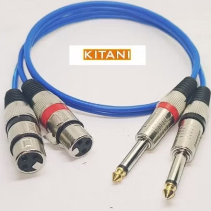 Jual Kabel jack audio jack 2 akai mono to 2 xlr/canon female/kabel ...
