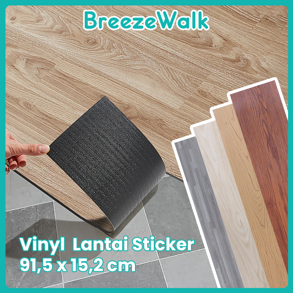 Jual BreezeWalk - Vinyl Lantai Ubin Serat Kayu Tahan Air DIY Self ...