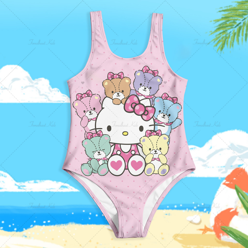 Jual Summer MINISO One-Piece Swimsuit Fashion Cartoon Cute Hello Kitty ...