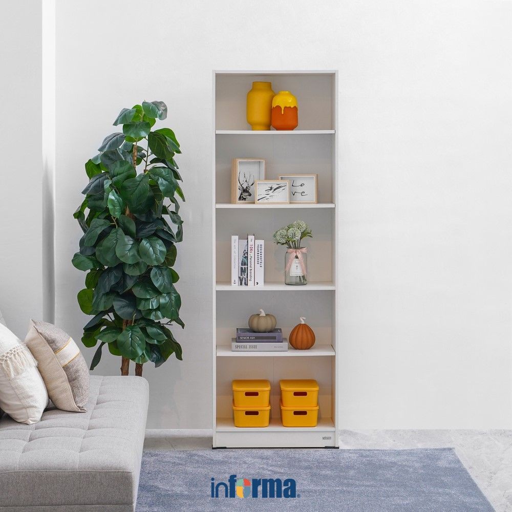 Jual Informa Paulson Rak Buku 5 Tingkat - Putih Bookshelf Books Storage ...