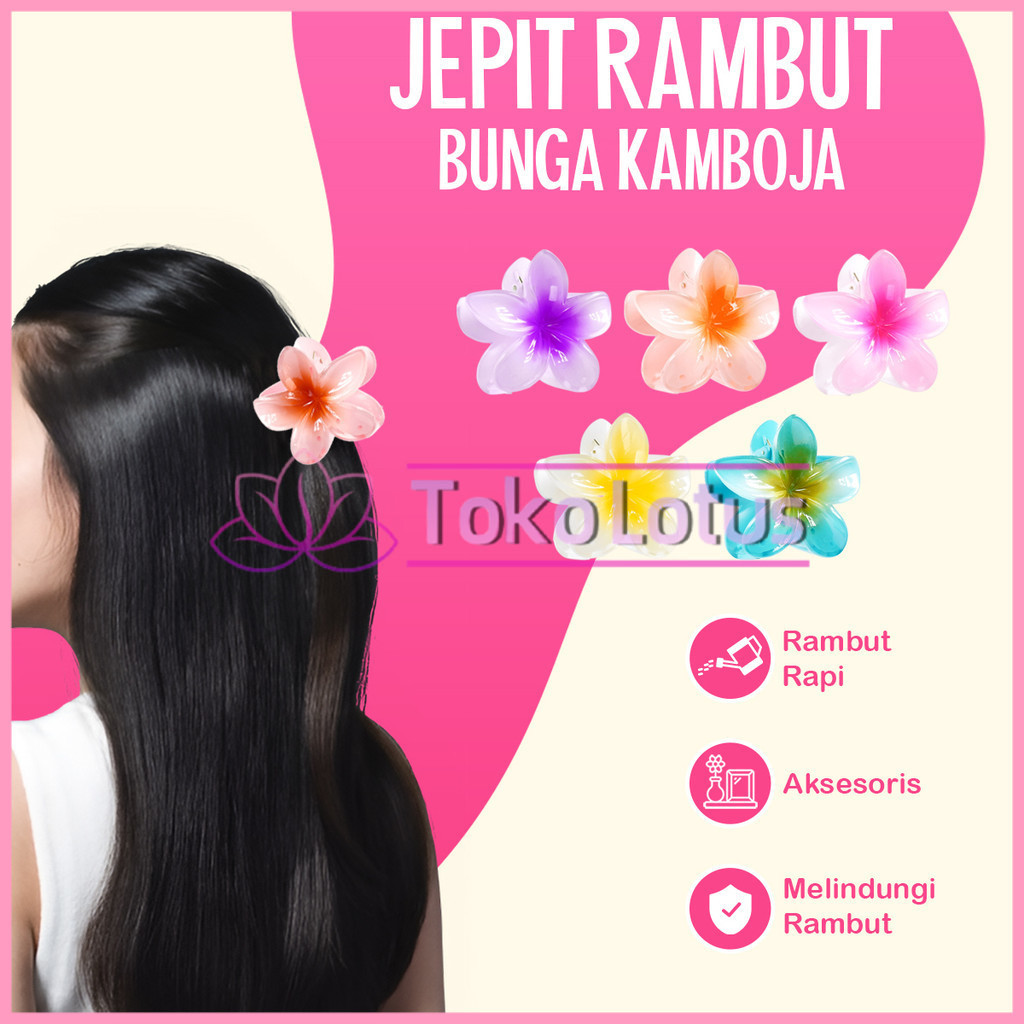 Jual Jepit Badai Jedai Jepit Rambut Wanita Motif Bunga Kamboja Bahan ...
