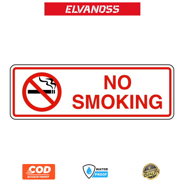 Jual STIKER RAMBU PLANG NO SMOKING DILARANG MEROKOK 30CM X 10CM ACRYLIC ...