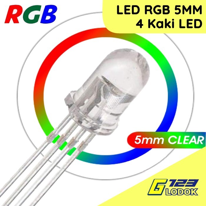 Jual LED 5 MM RGB 4 P Pin Kaki Multi Tri Color Lampu Warna Transparent ...