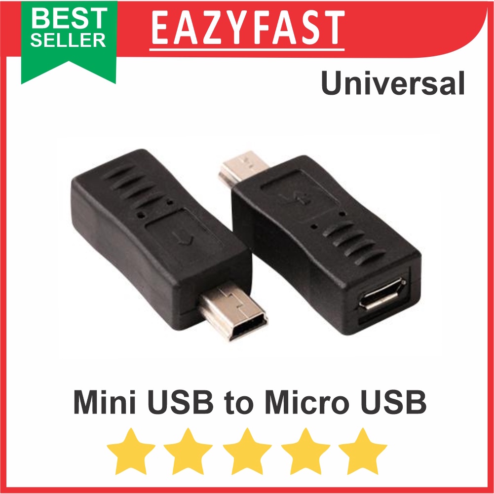 Jual USB Converter Mini USB male to Micro USB female Adapter | Shopee ...