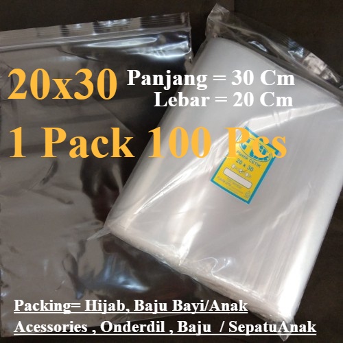 Jual CTIK PLASTIK ZIP 20X30 100 LEMBAR PE BENING TEBAL TRANSPARAN ...