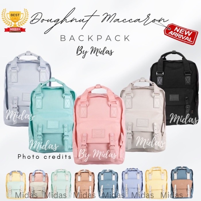 Jual NEW -TAS DOUGHNUT BACKPACK MACCARON LARGE - CREAMBLUE(L) | Shopee ...