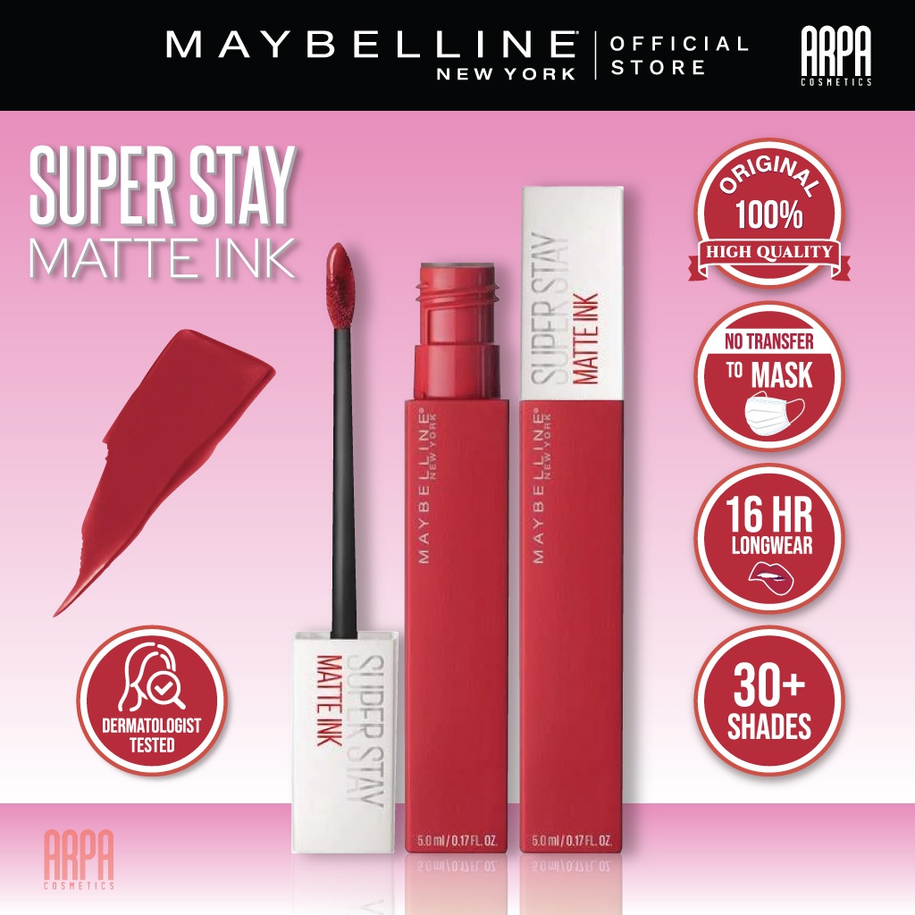 Jual MAYBELLINE SUPER STAY MATTE INK LIP CREAM 100% ORIGINAL | Shopee ...