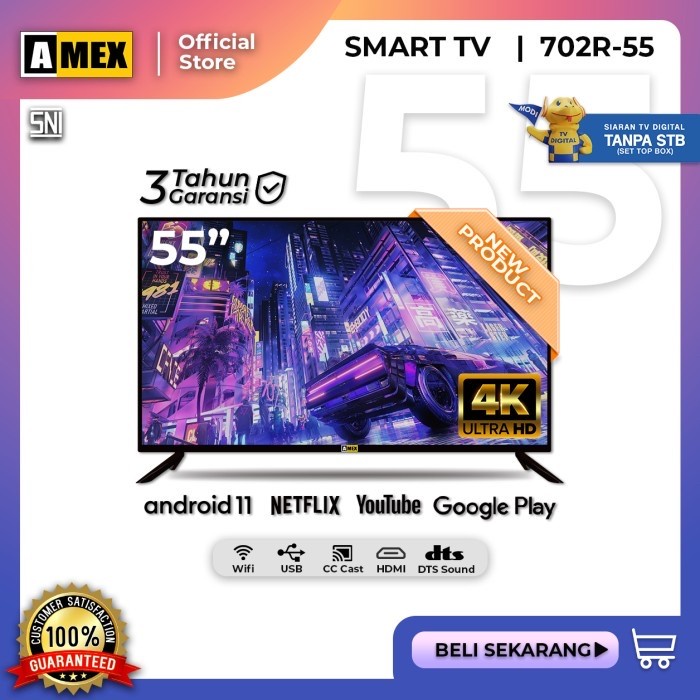 Jual AMEX Led TV 55 Inch Full HD Smart TV Android 4K UHD - Televisi ...