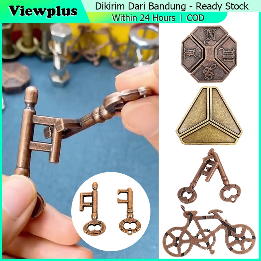 Jual Unlock Kunci Puzzle Metal Magic Lock Brain Teaser Game Mainan ...