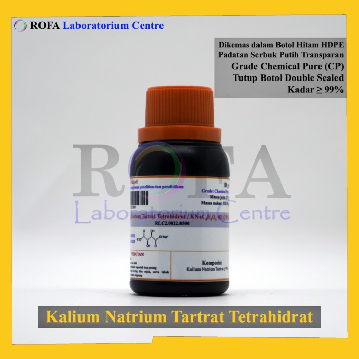 Jual Kalium Natrium Tartrat Tetrahidrat / Potassium Sodium Tartrate ...