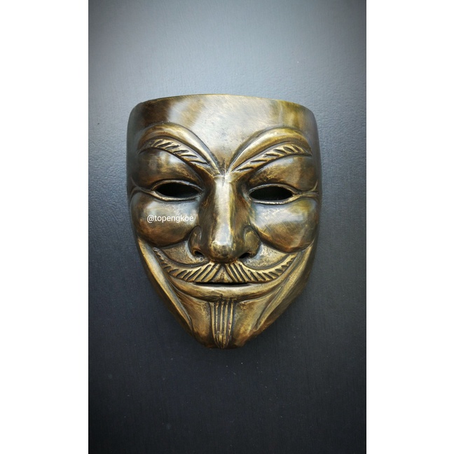Jual Topeng Vendetta Annonimous Guyfawkes Perunggu Bronze topengkoe ...