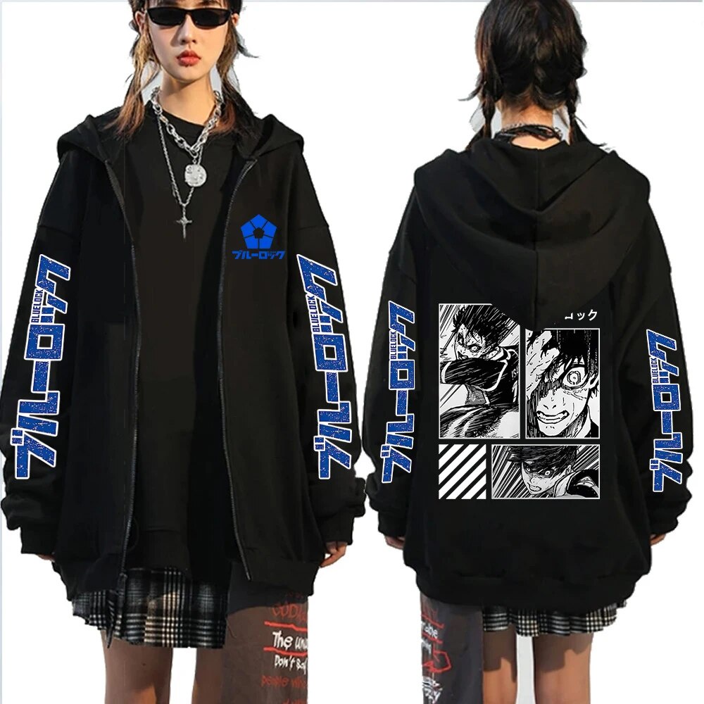 Jual Jaket Jacket Jeket Blue Lock Zipper Up Hoodie Itoshi Rin BlueLock ...